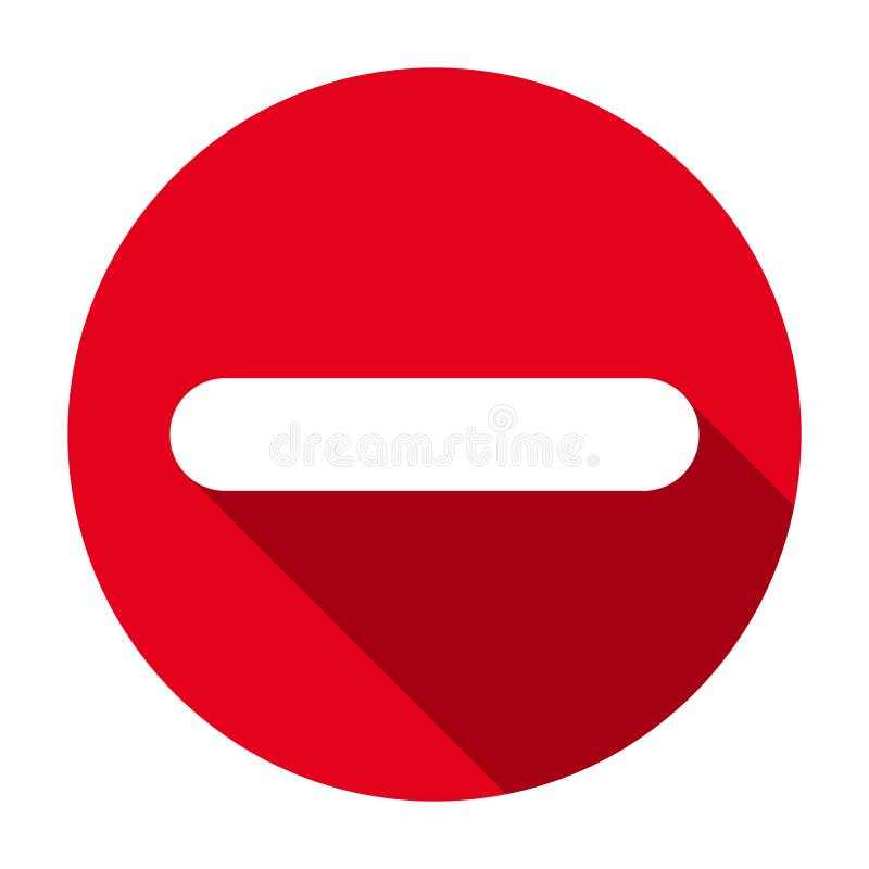 Red Minus Sign. Negative Symbol Isolated on a White Background Stock ...
