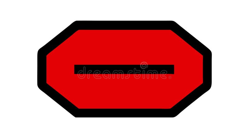 Minus Sign Octagon Icon for Restriction and Negative Value, Vector ...