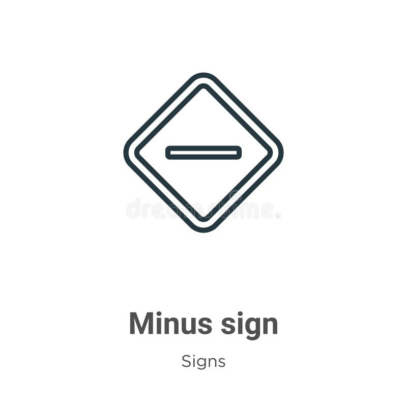 Minus Sign Outline Vector Icon. Thin Line Black Minus Sign Icon, Flat ...