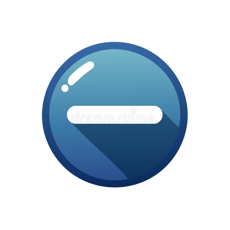 Minus Symbol in a Circle Glossy Delete Reduce Removal Negative Stock Illustration - Illustration ...