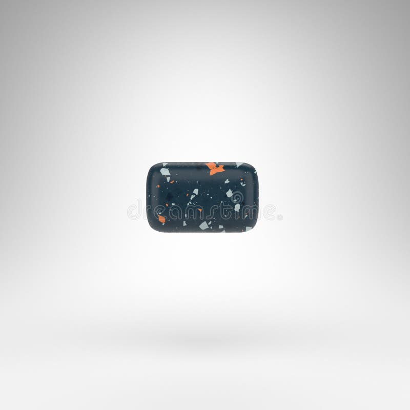 Minus Symbol on White Background. 3D Sign with Blue Terrazzo Pattern ...