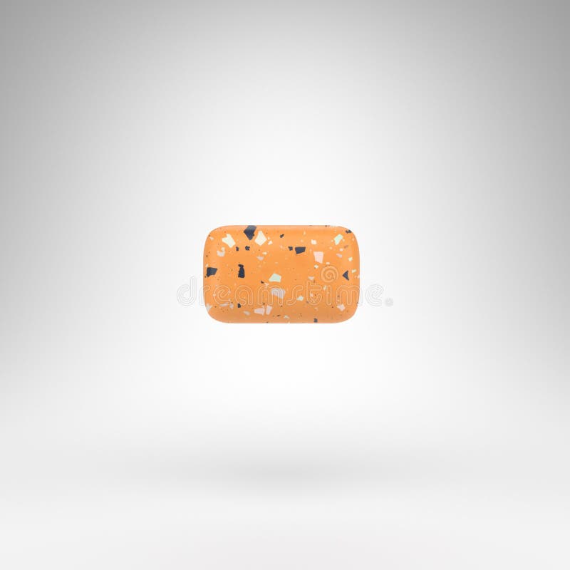 Orange 3d Minus Symbol Isolated on White Background Stock Illustration ...