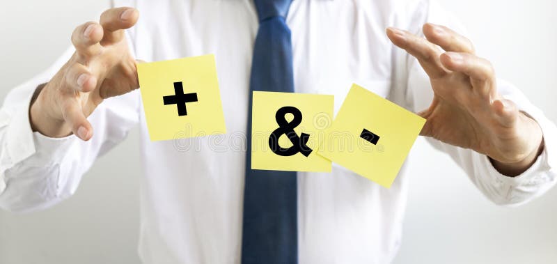 Minus Vs Plus Signs, Comparison of Opposites, Positive Vs Negative ...