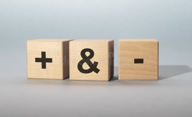 Minus Vs Plus Signs, Comparison of Opposites, Positive Vs Negative ...