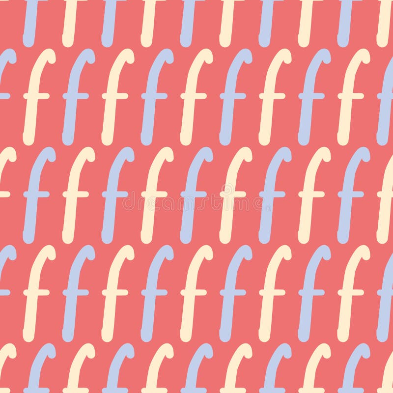 Minuscule Letter F Seamless Vector Pattern Stock Vector - Illustration ...