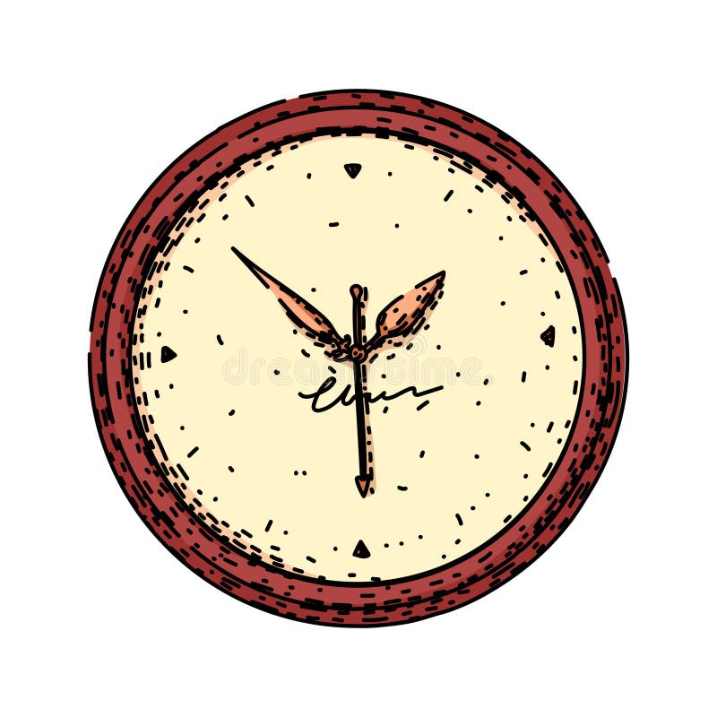Minute Clock Sketch Hand Drawn Vector Stock Vector - Illustration of ...