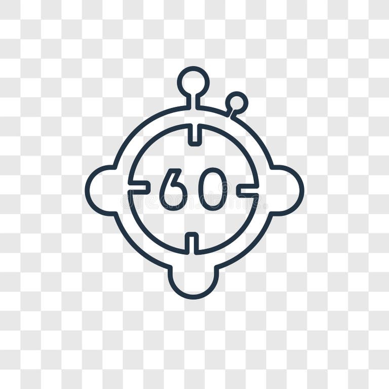 Minute Countdown Concept Vector Linear Icon on Transpar Stock Vector ...