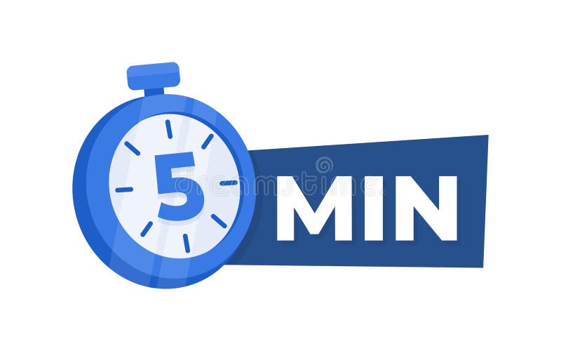 5 Minute Countdown Timer Icon Blue Stopwatch for Time Management and ...