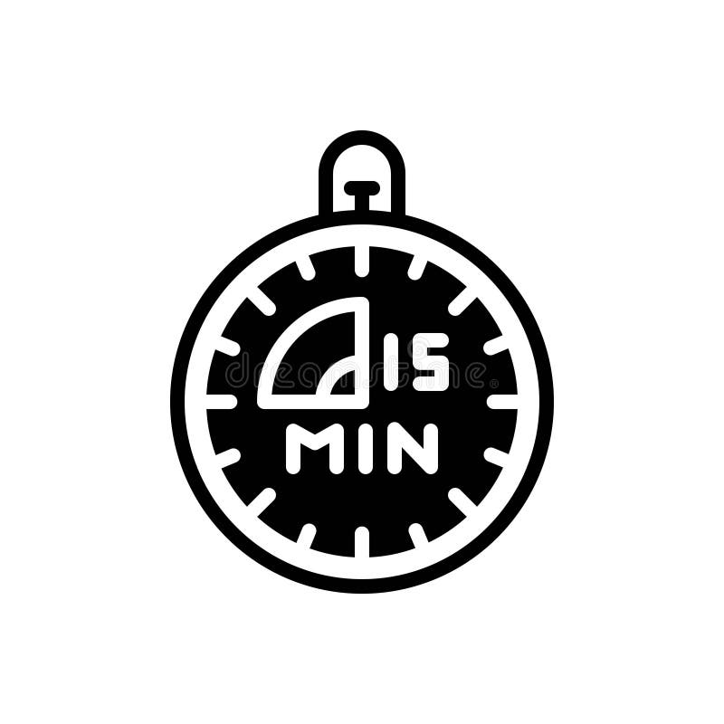 Black Solid Icon for Minute, Clock and Hour Stock Vector - Illustration ...