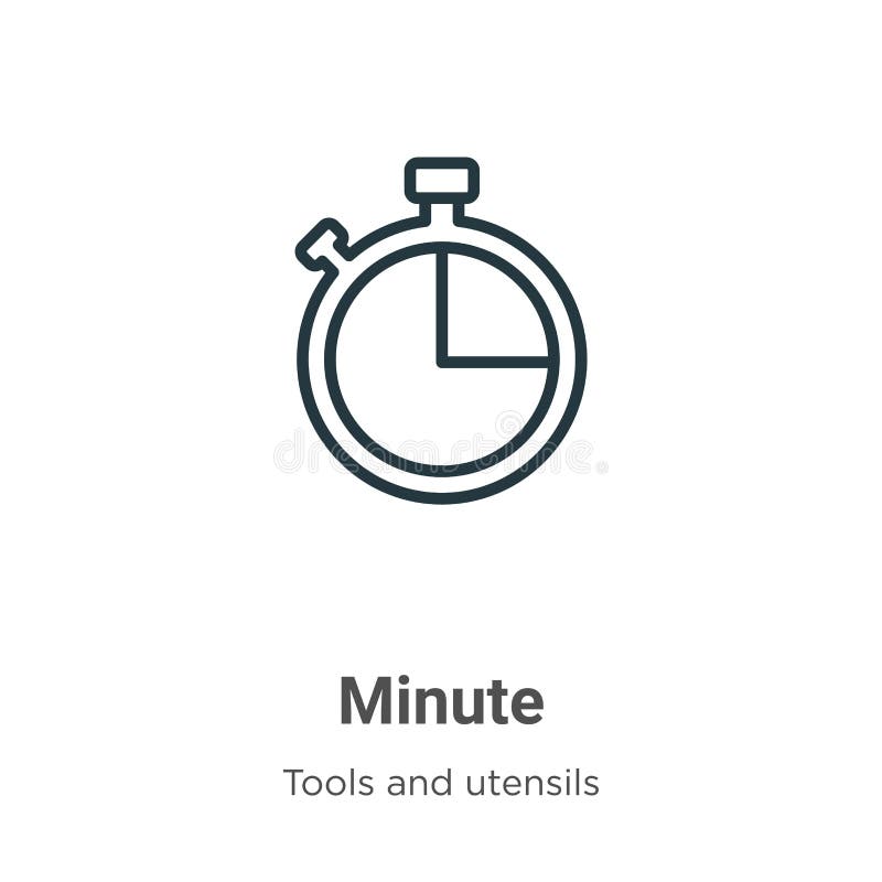 Minute Outline Vector Icon. Thin Line Black Minute Icon, Flat Vector ...