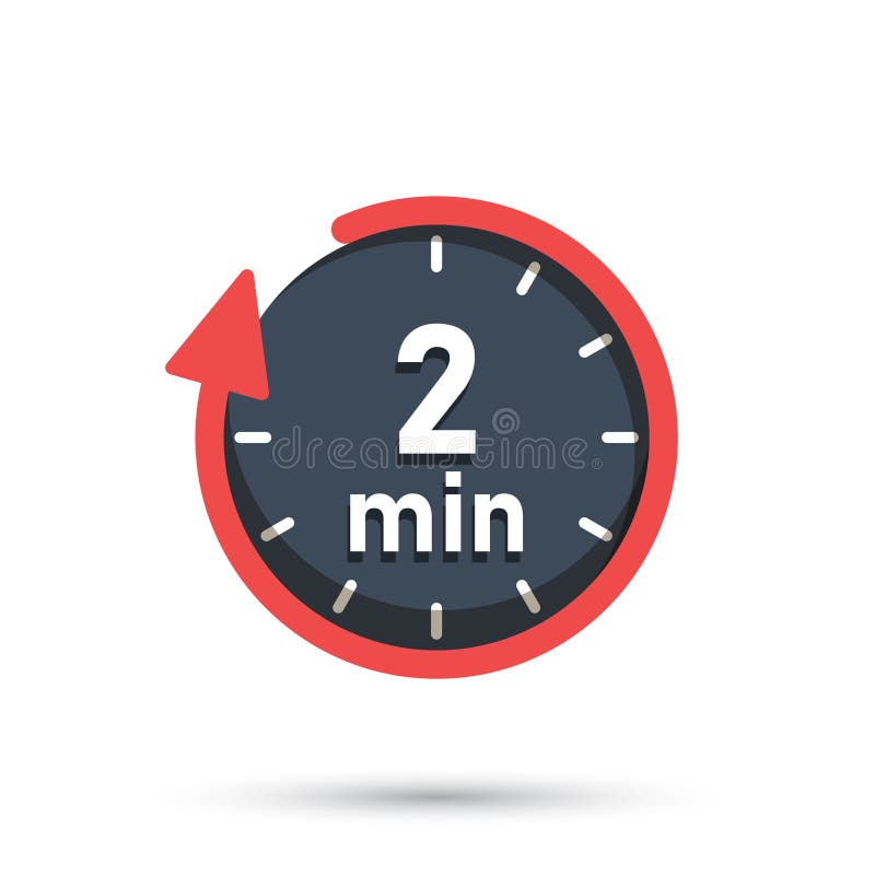 1 Minute on Stopwatch Icon in Flat Style. Clock Face Timer Vector ...