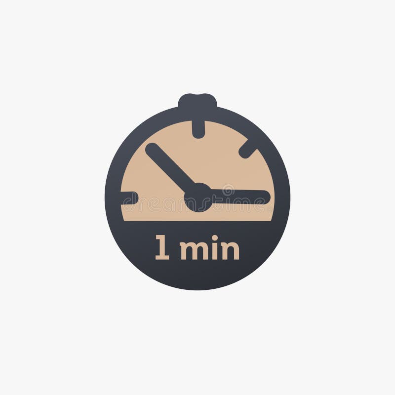 1 Minute, Stopwatch Vector Icon. Clock Icon in Flat Style. Stock Vector ...