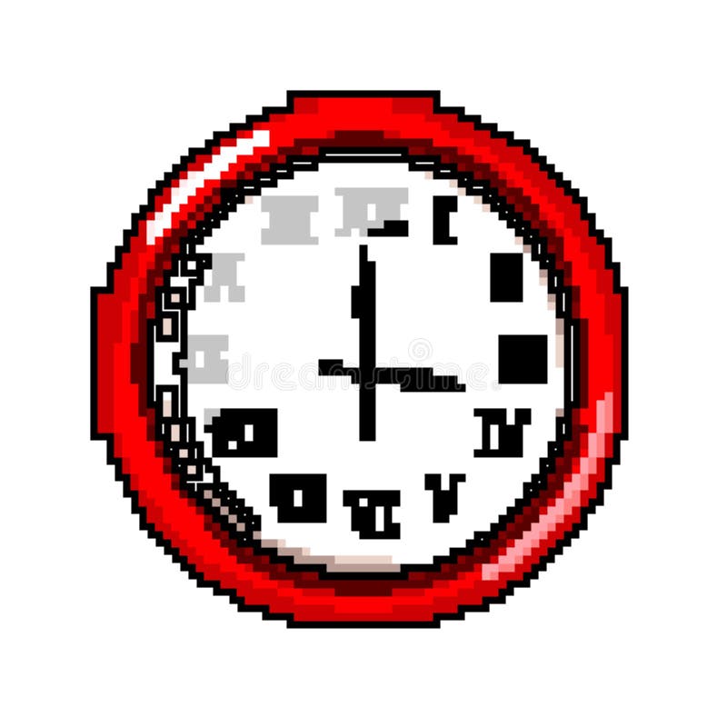 Minute Wall Clock Game Pixel Art Vector Illustration Stock Vector ...