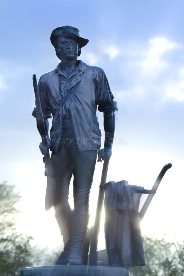 Minuteman Statue stock image. Image of light, massachusetts - 45946333