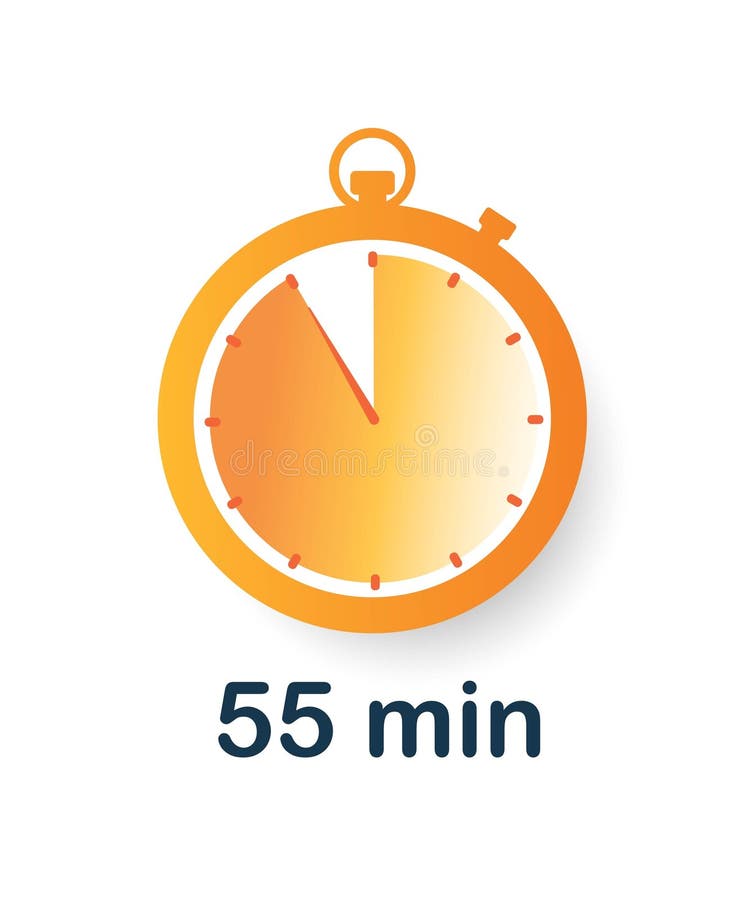 55 minutes clock icon stock vector. Illustration of isolated - 273991492
