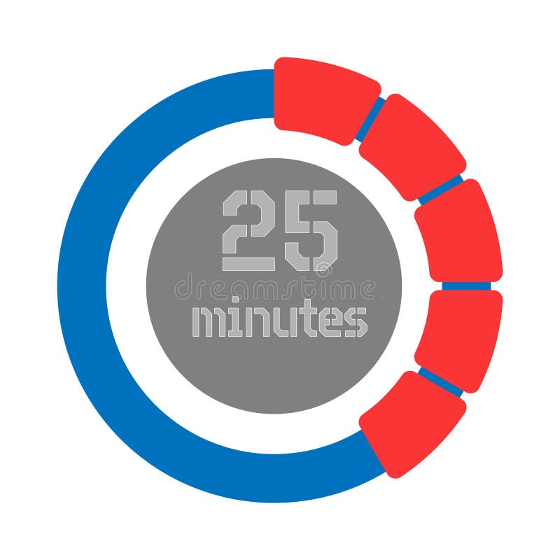 25 Minutes. Creative Design of the Dial with Time Indication Stock ...