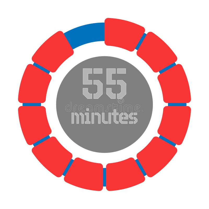 55 Minutes. Creative Design of the Dial with Time Indication Stock ...