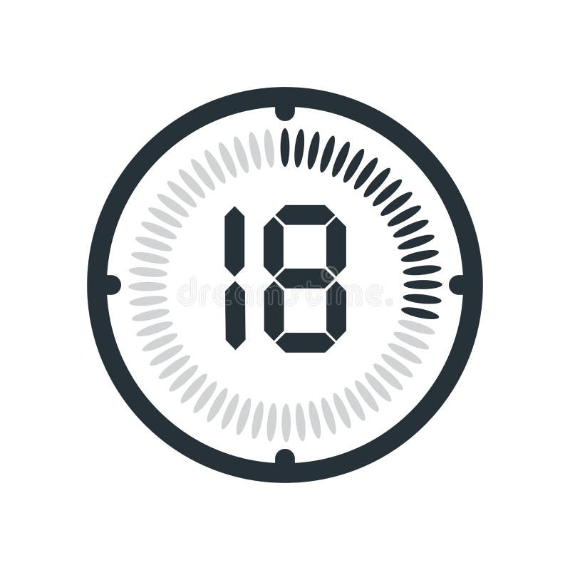 The 18 Minutes Icon Isolated On White Background Clock And Watch
