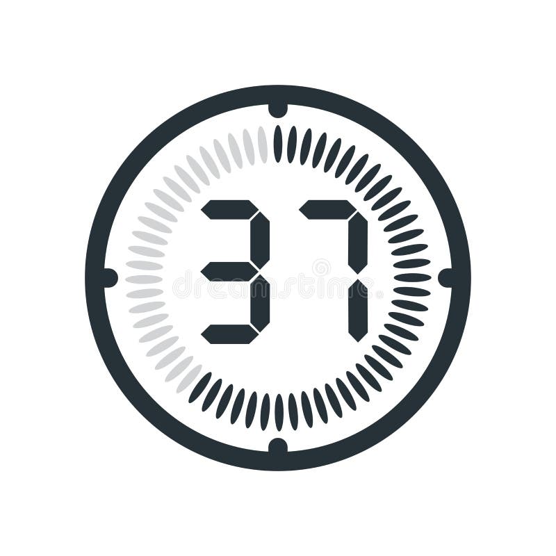 The 37 Minutes Icon Isolated on White Background, Clock and Watch ...