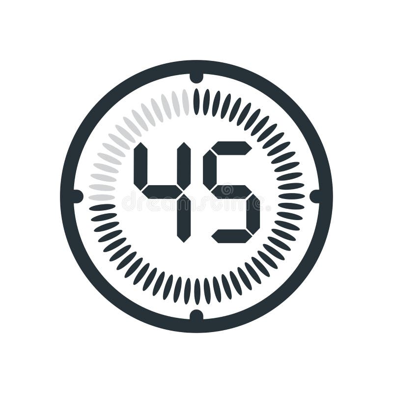 The 47 Minutes Icon Isolated on White Background, Clock and Watch ...