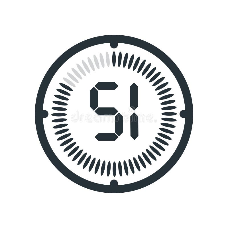 The 51 Minutes Icon Isolated on White Background, Clock and Watch ... The 51 Minutes Icon Isolated on White Background, Clock and Watch ...