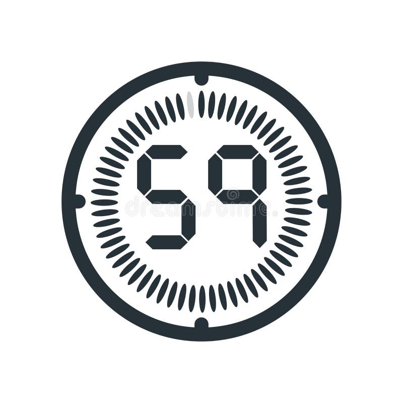 The 59 Minutes Icon Isolated on White Background, Clock and Watch ... The 59 Minutes Icon Isolated on White Background, Clock and Watch ...