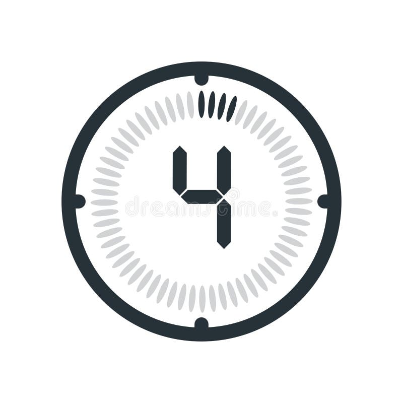 The 4 Minutes Icon Isolated on White Background, Clock and Watch Stock ...