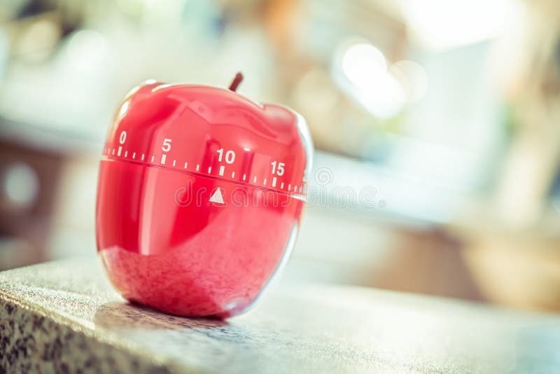 10 Minutes - Red Kitchen Egg Timer in Apple Shape Stock Image - Image ...