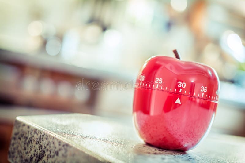 30 Minutes - Red Kitchen Egg Timer in Apple Shape Stock Photo - Image ...