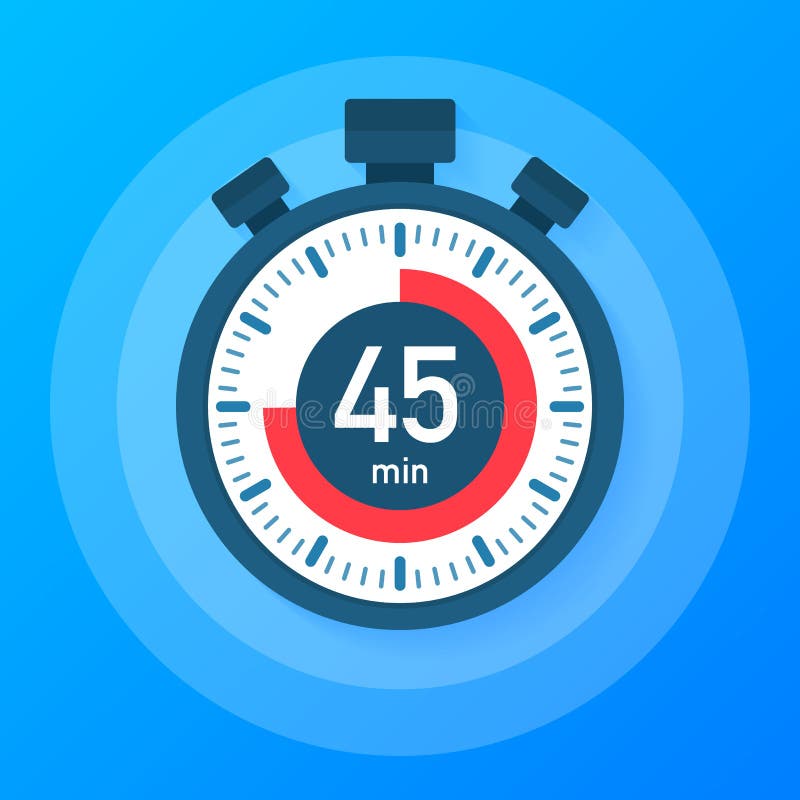 The 45 Minutes, Stopwatch Vector Icon. Stopwatch Icon in Flat Style ...