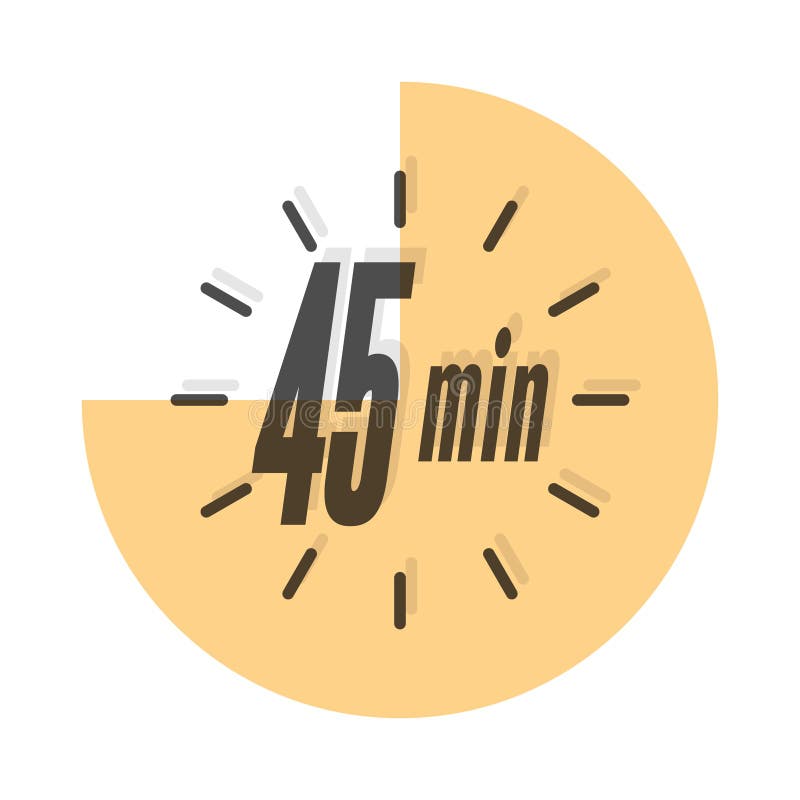 45 Minutes. Timer, Clock, or Stopwatch Icon Stock Vector - Illustration ...
