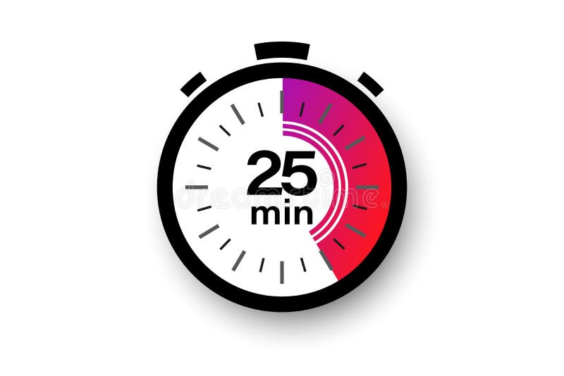 25 Minutes Timer. Stopwatch Symbol in Flat Style. Editable Isolated ... 25 Minutes Timer. Stopwatch Symbol in Flat Style. Editable Isolated ...