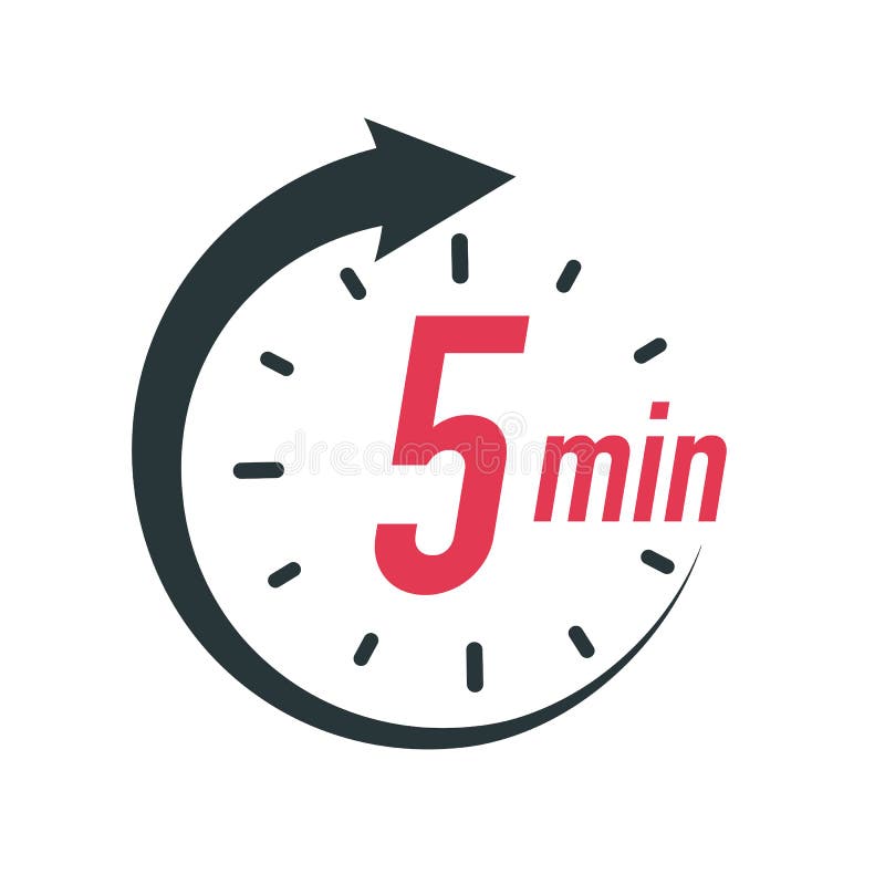 5 Minutes Timer Vector Symbol Color Style Stock Vector - Illustration ...