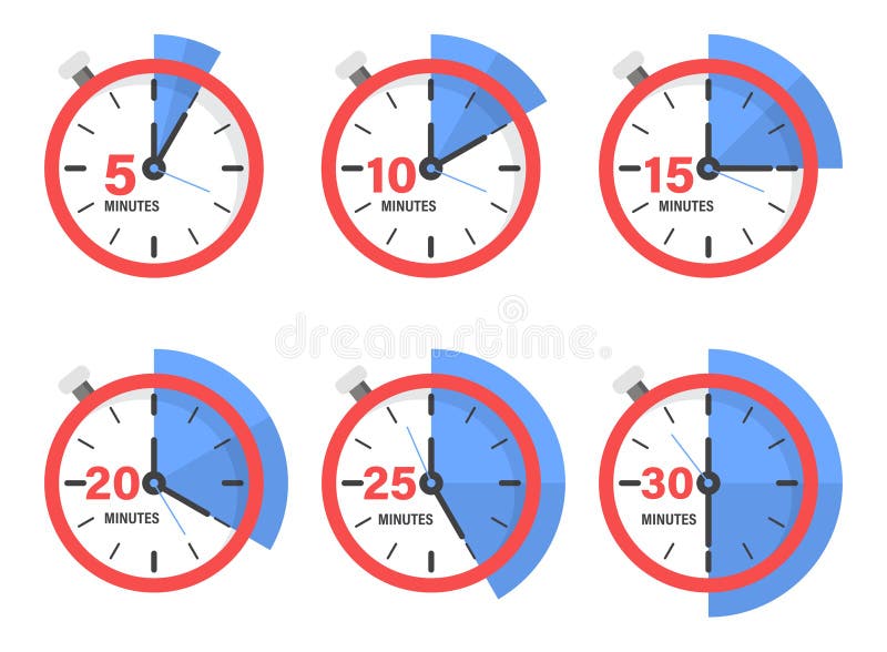 1 Minute On Stopwatch Icon In Flat Style Clock Face Timer Vector