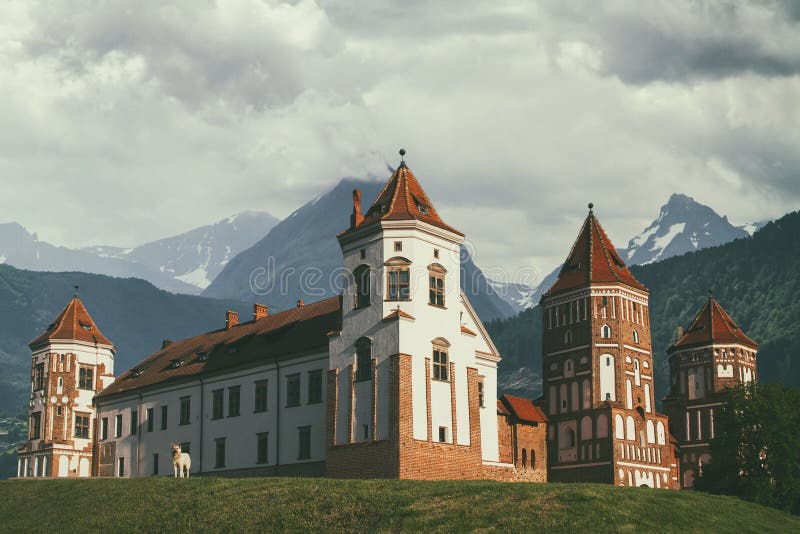 Mir Castle stock photo. Image of grass, tourism, europe - 64995064