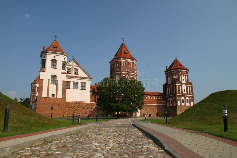 The Mir Castle. Belarus stock image. Image of village - 91483759
