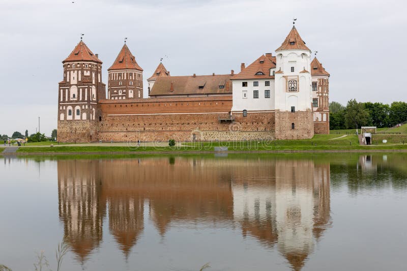 Mir Castle Complex in Summer on a Gloomy Day Stock Photo - Image of ...