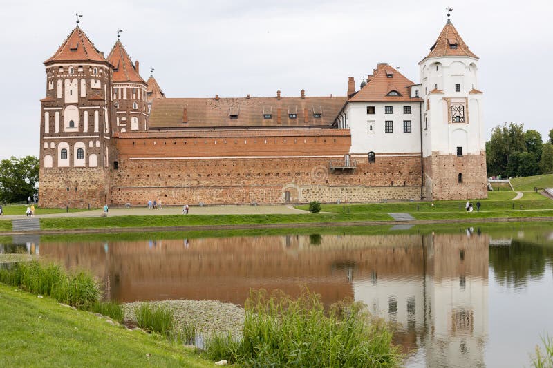 Mir Castle Complex in Summer on a Gloomy Day Stock Image - Image of ...