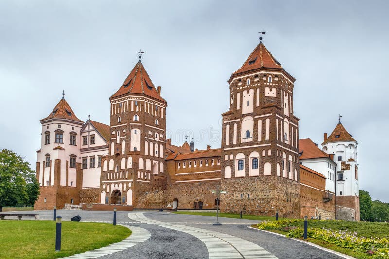 Mir Castle Complex, Belarus Stock Image - Image of cloud, exterior ...