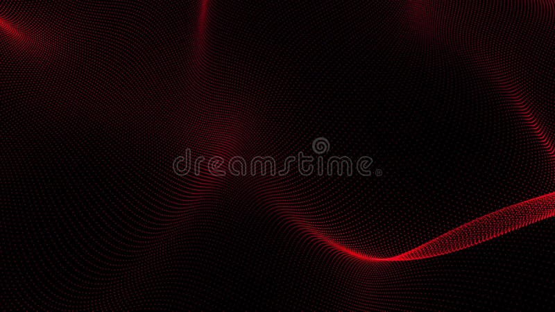 Mir Red Wave Isolated on the Black Background. Red Dot Connection Stock ...