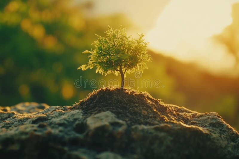 Young Plant Sprouting Rocky Soil Sunlight Stock Photos - Free & Royalty ...
