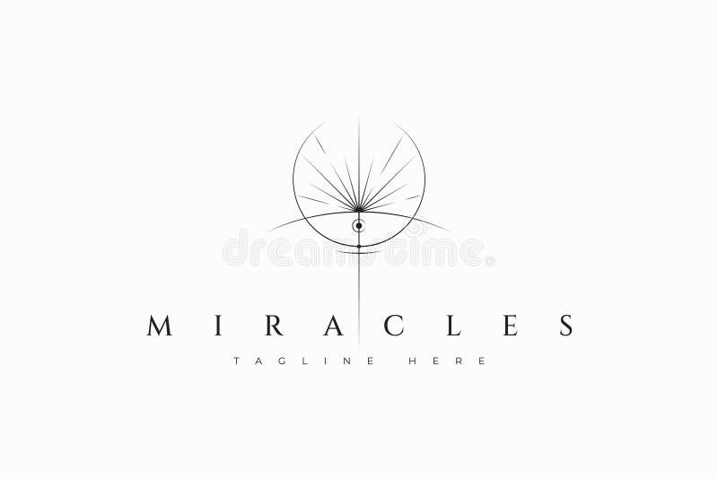 Miracle Sacred Geometric Logo Abstract Illustration of Light Eclipse ...