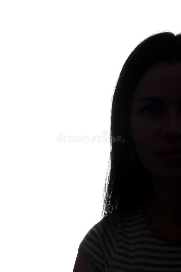 Mirada De La Mujer Joven, Media Cara - Silueta Vertical Foto de archivo ...