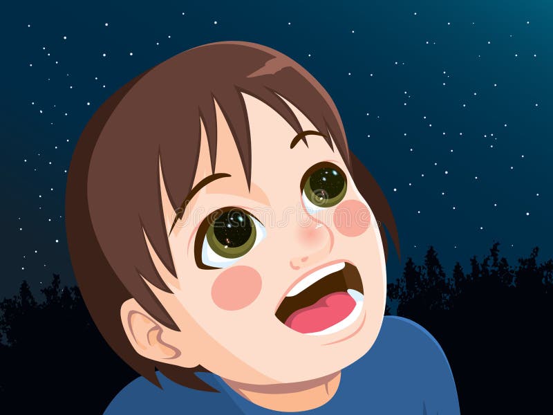 Mirando a las Estrellas ilustración del vector. Ilustración de noche ...