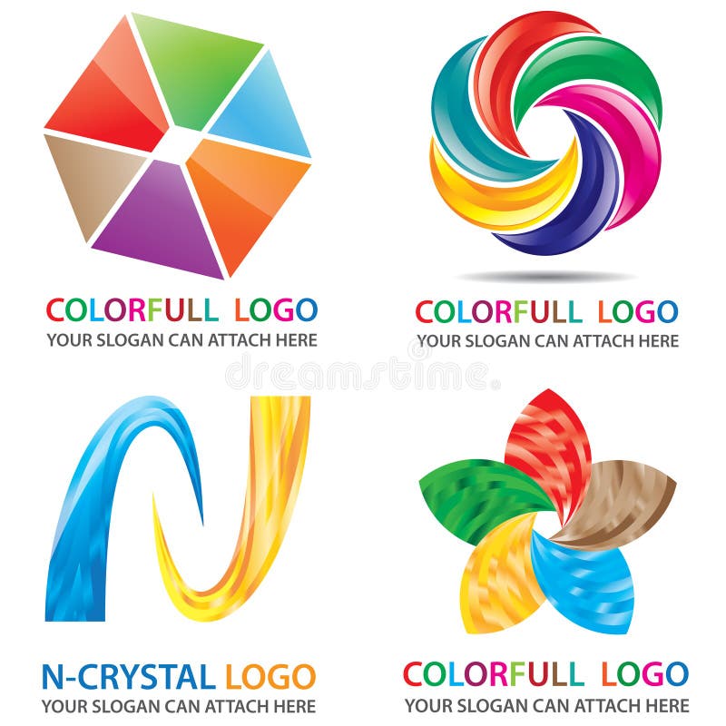 Mirada Logo Template De Colorfull 3D Ilustración del Vector ...