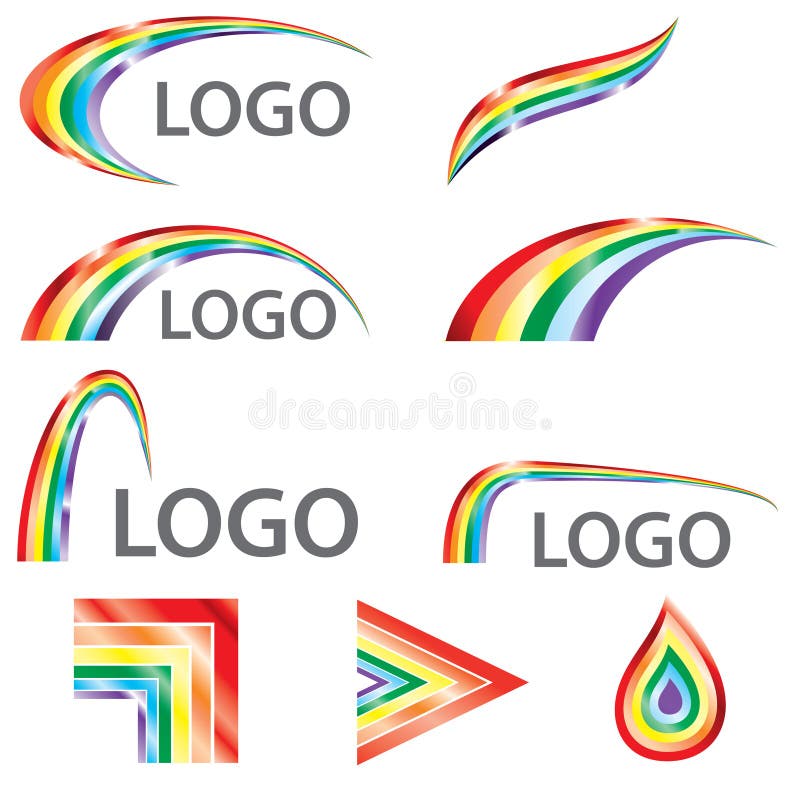 Mirada Logo Template Del Arco Iris 3D De Colorfull Ilustración del ...