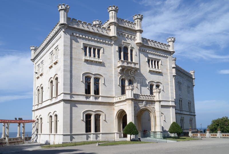Miramare Castle in Trieste (Italy) Stock Photo - Image of nobility ...