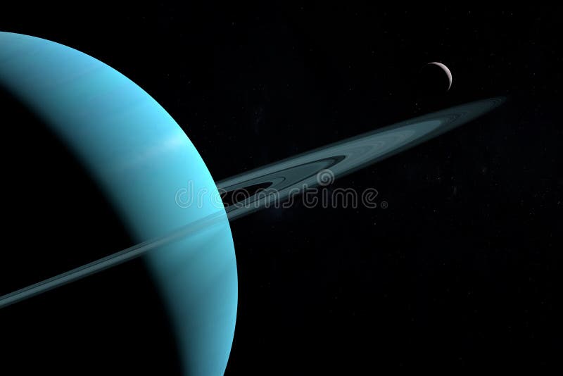 Miranda, Uranus V, Orbiting Around Uranus Planet in the Outer Space ...