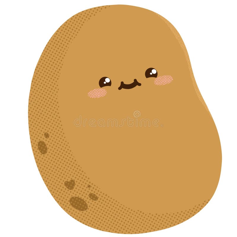 Cute Brown Potato Cartoon Illustration for Kids, Cooking, and Kitchen ...