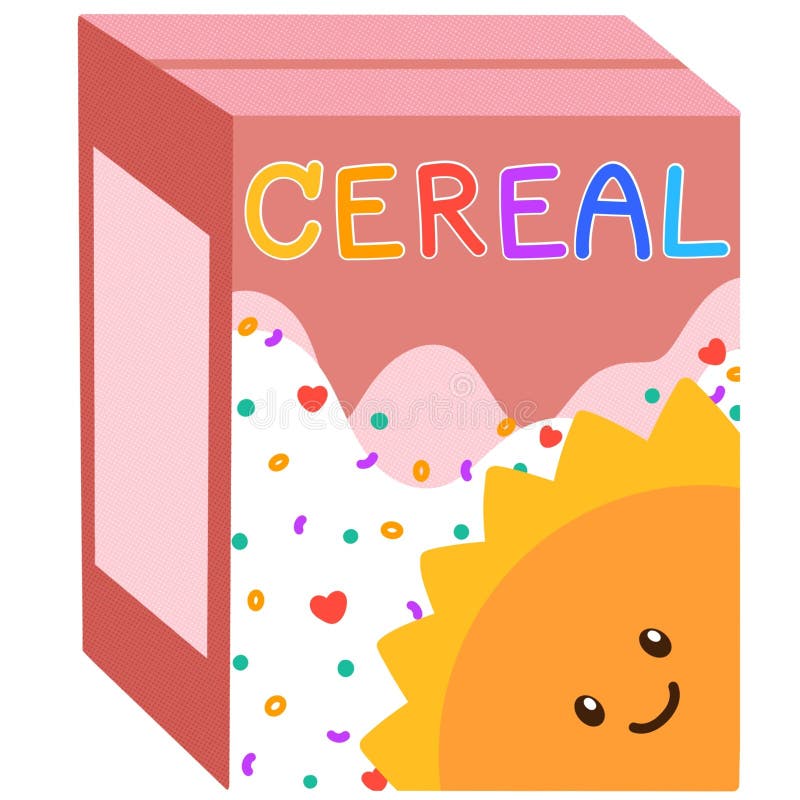 Cute Cartoon Cereal Box Illustration Stock Photo - Illustration of ...